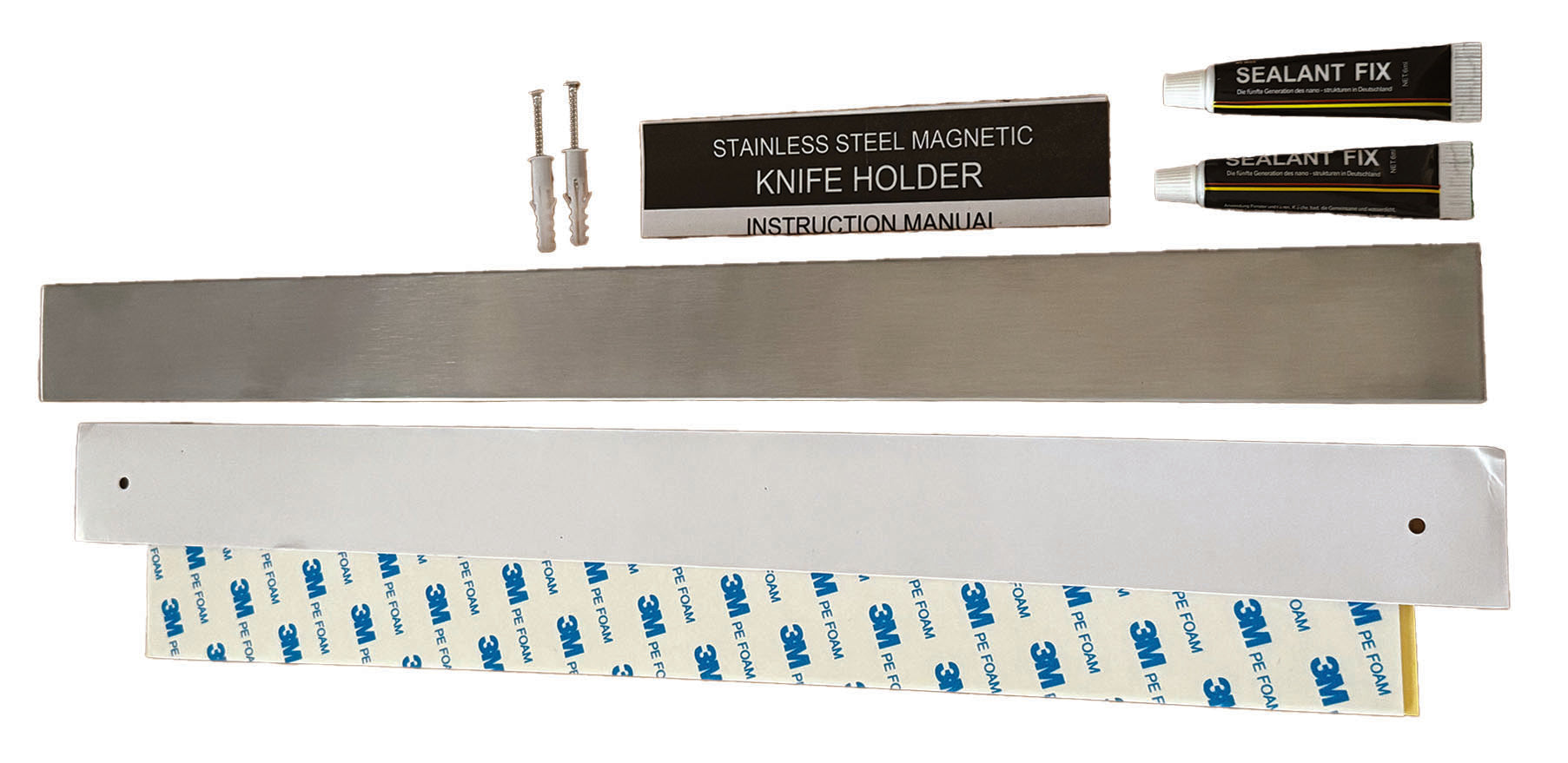 40cm Magnetic Knife Rack – Stainless Steel Wall-Mounted Knife Holder ...